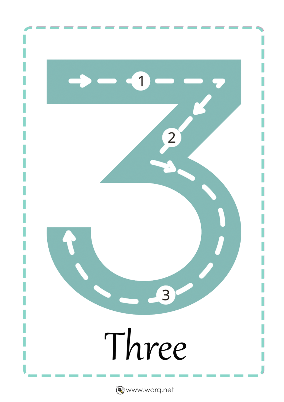 Number Tracing Flashcards pdf - منصة ورق التعليمية