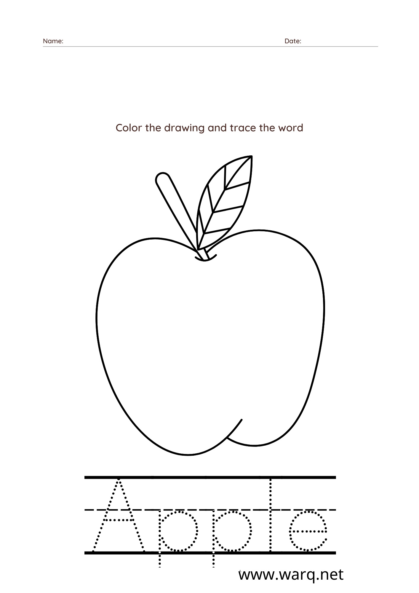 Color And Trace Alphabet Worksheet - منصة ورق التعليمية