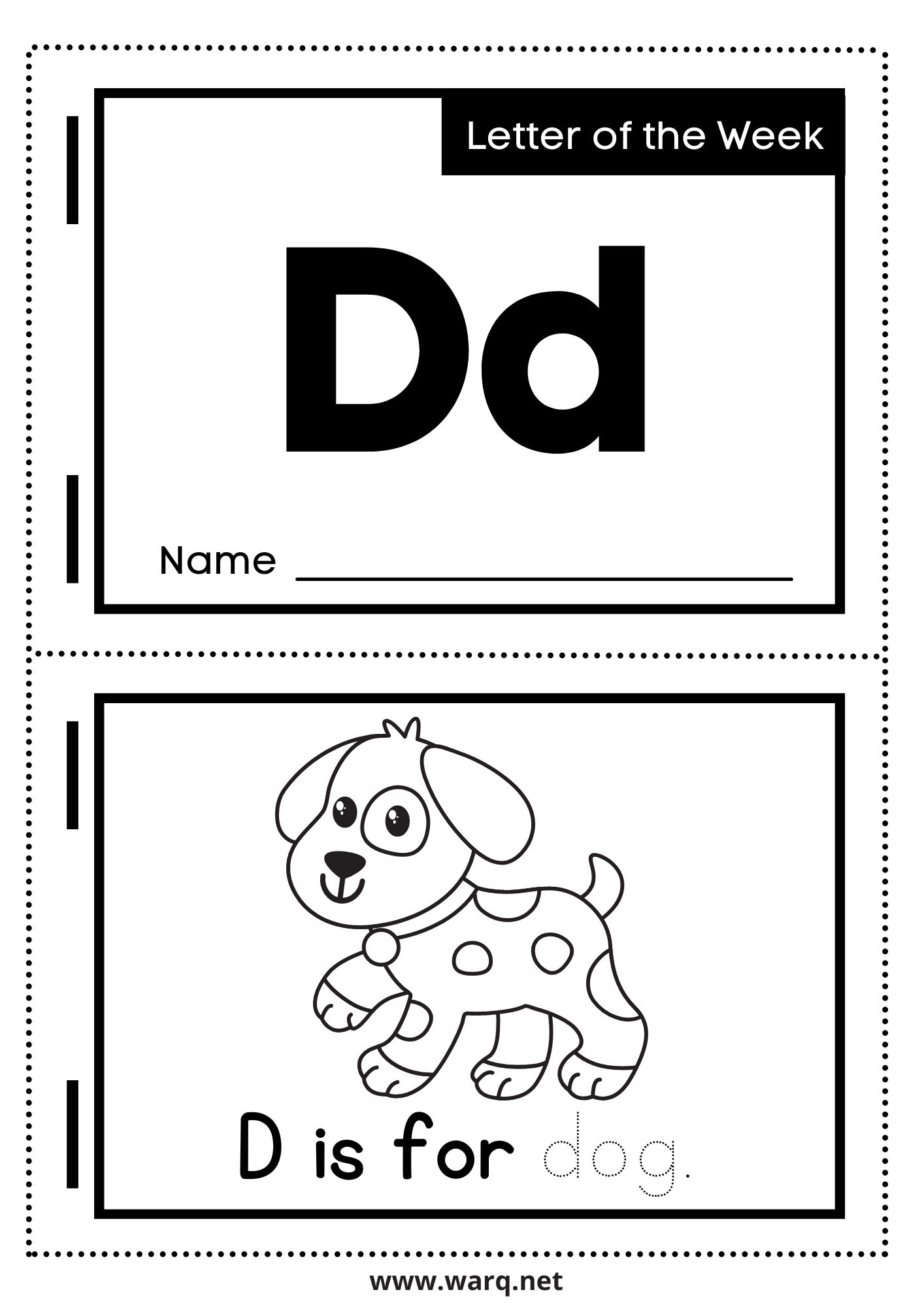 سلسلة الحروف الإنجليزية letter D - منصة ورق التعليمية